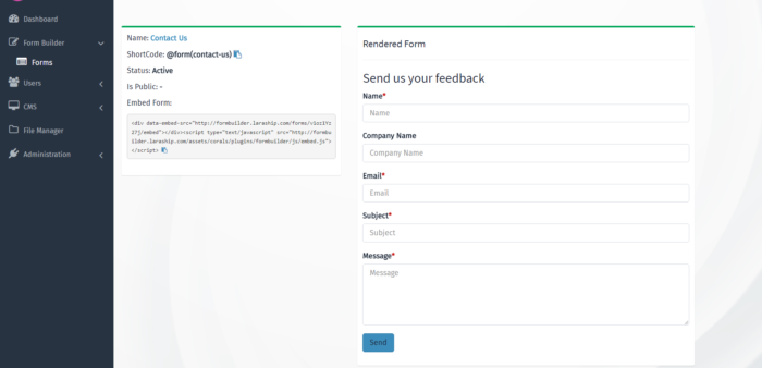 Laraship Form Builder - Best Laravel Form Builder