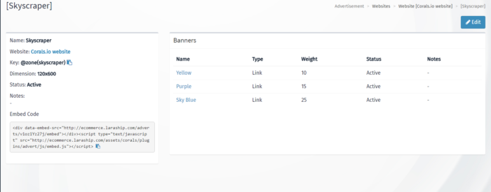 Laravel Advertisement Manager as zones, campaigns, advertisers, and banner manager