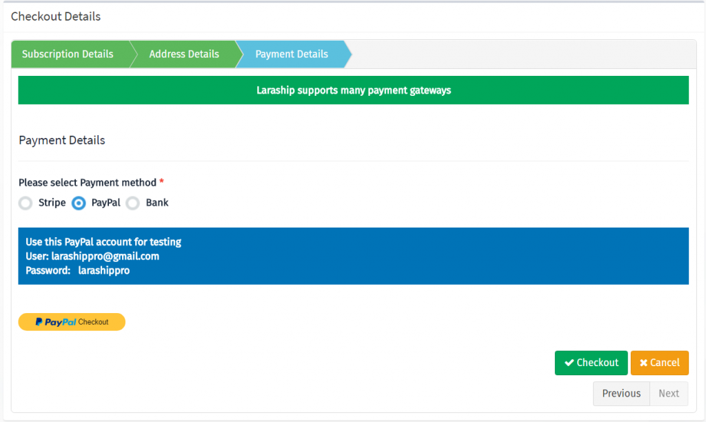 Laraship Subscriptions | Laraship