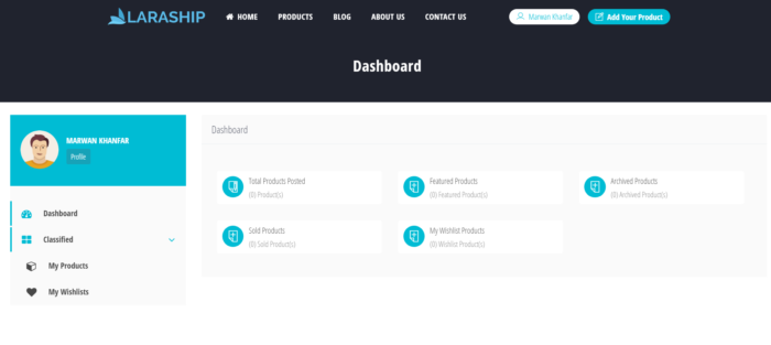 User Dashboard | Laraship