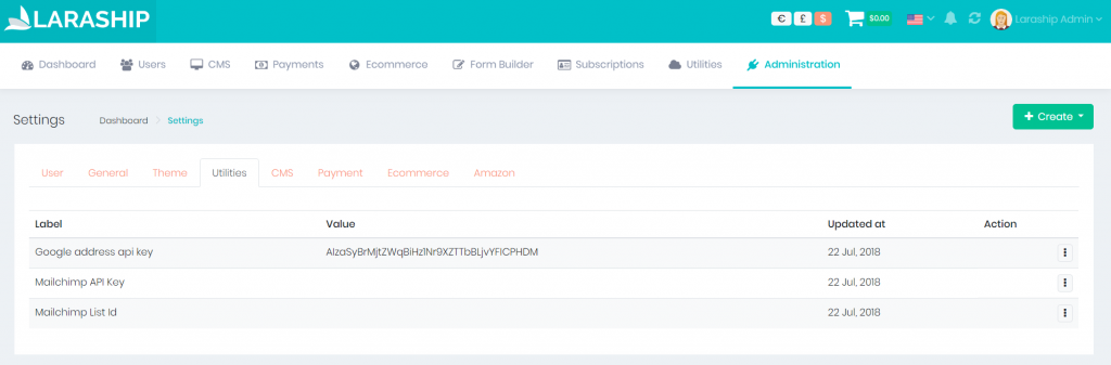 Mailchimp Configuration | Laraship
