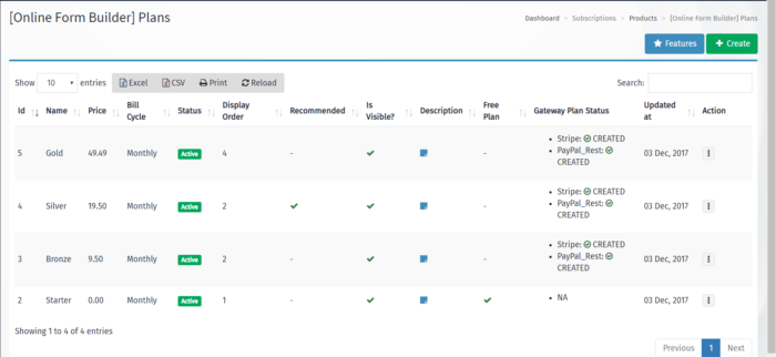Plans Management | Laraship