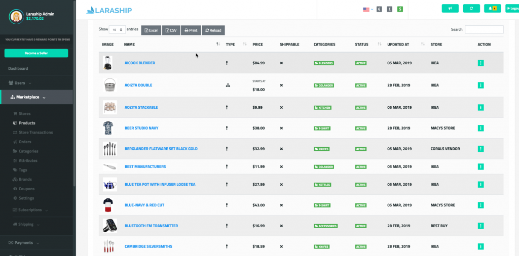 Marketplace Dragon Themes | Laraship