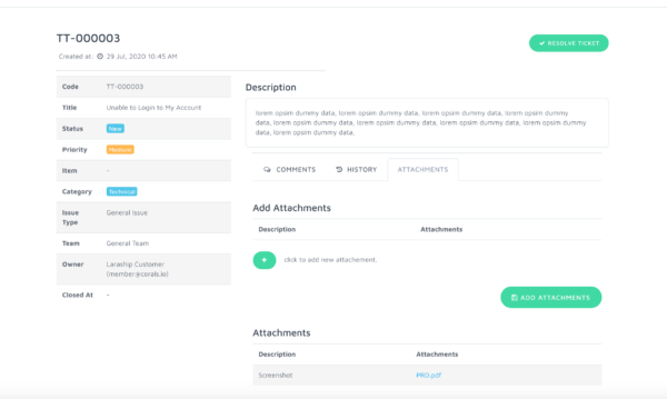 Trouble Ticket / Support Module | Laraship