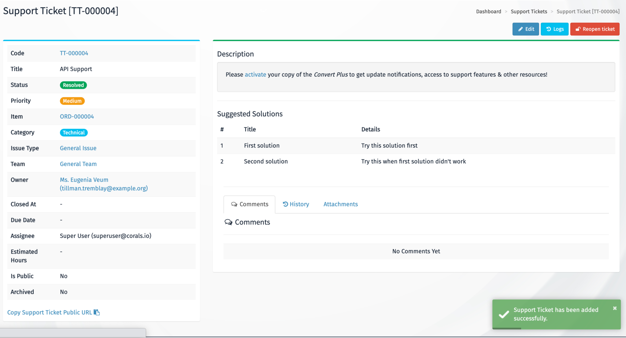 Ticket ( Support) Module | Laraship